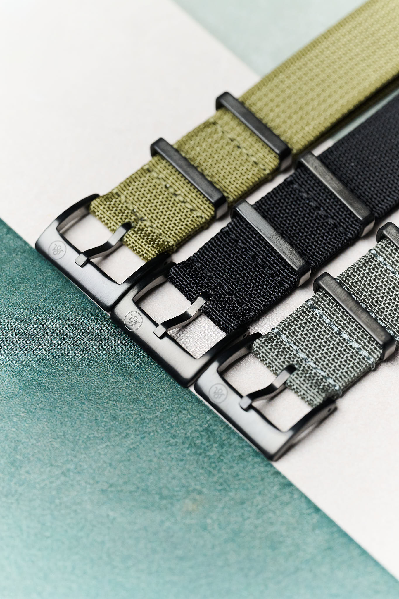 Premium Ribbed Fabric Watch Strap - Army Green PVD – The Strap Tailor